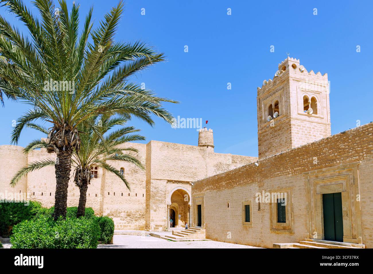 Ribat fortified monastery and tower of the Great Mosque in the old town ...