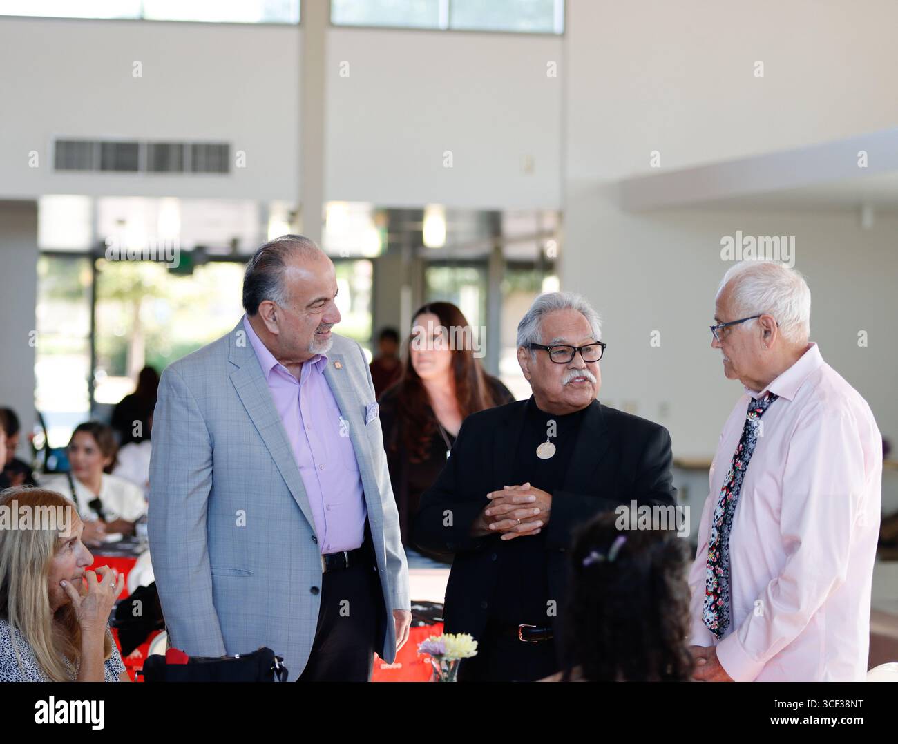 (L to R) LACCD Chancellor Francisco Rodriguez, Chicano playwright and film director Luis Valdez ...