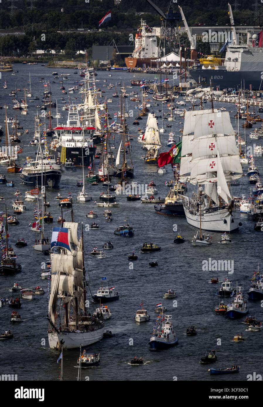AMSTERDAM – Tall ships during the Sail-In Parade seen from the A'DAM ...