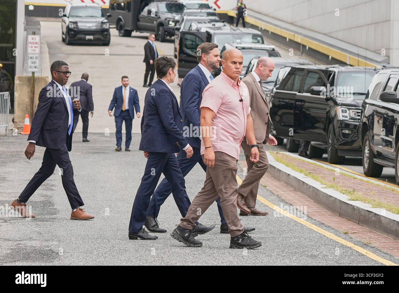 Vice President JD Vance, center, departs Union Station on Capitol Hill ...