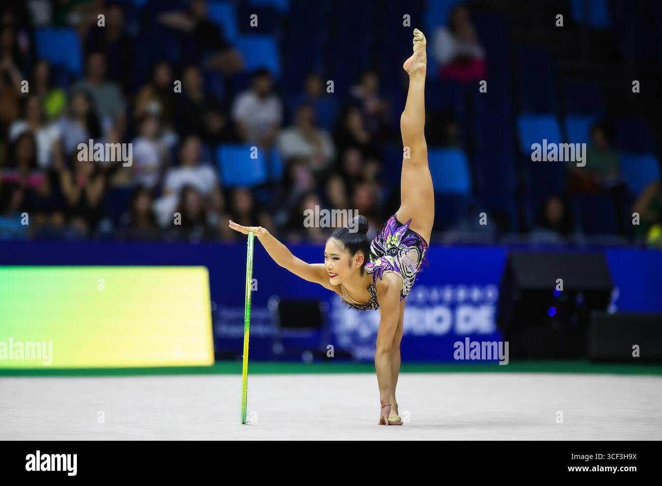 Megan Chu (USA) at first day of All-Around qualifications; 41st FIG Rhythmic Gymnastics World ...