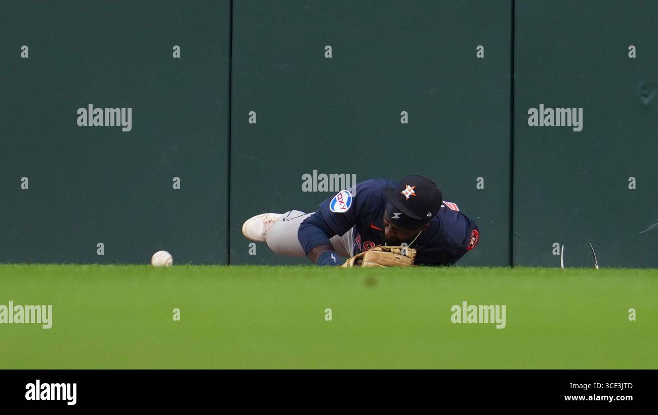 Houston Astros center fielder Taylor Trammell is injured attempting to ...