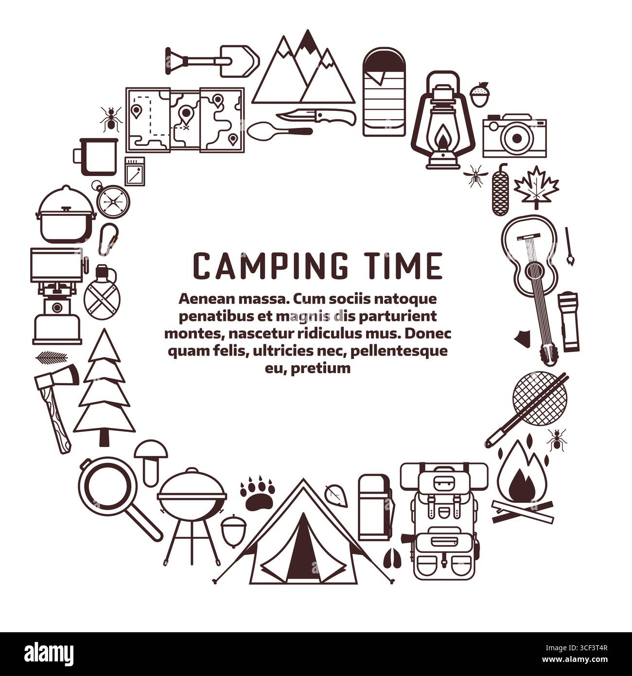 Campground camping hiking outdoors tent Stock Vector Images - Alamy