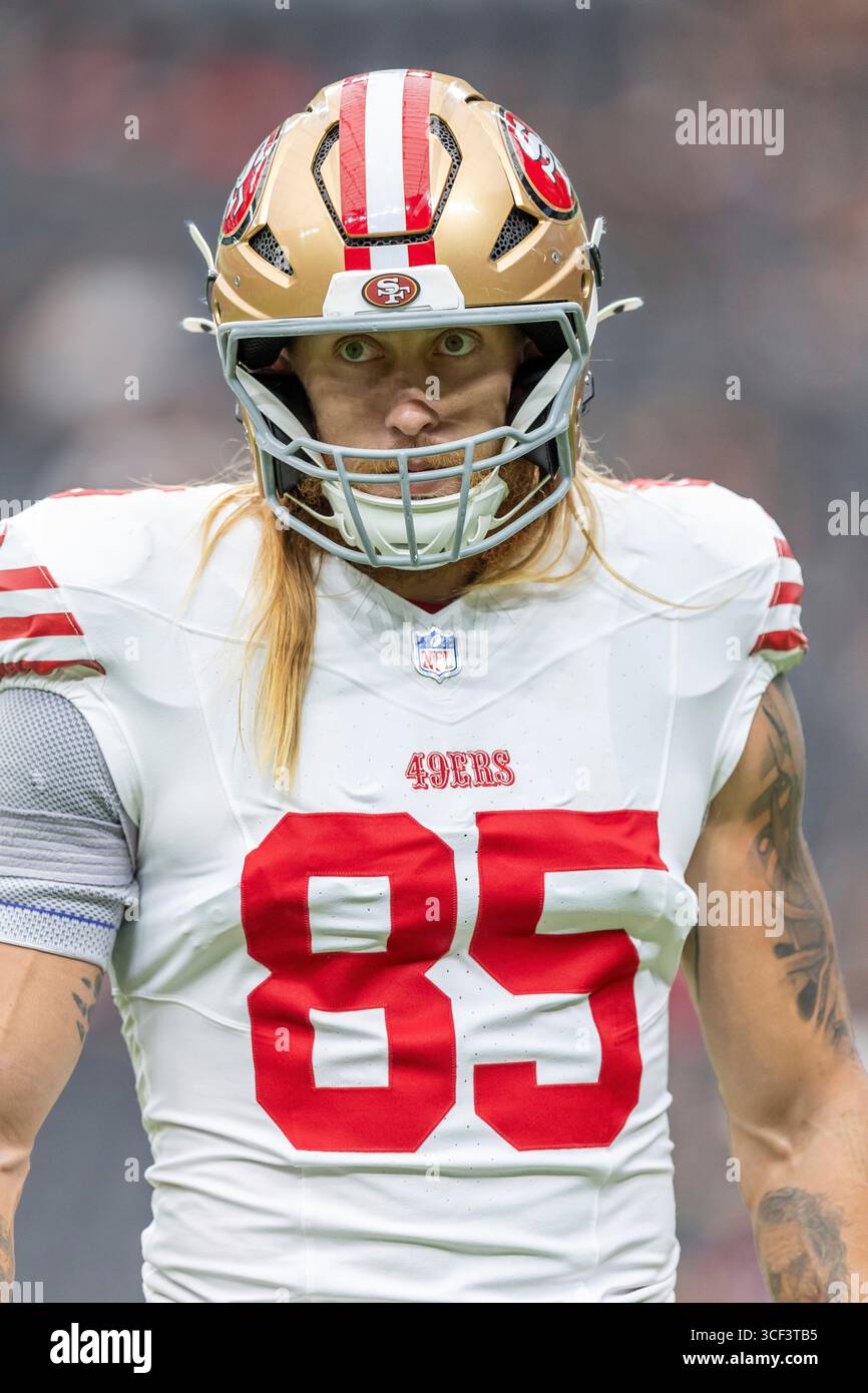 San Francisco 49ers tight end George Kittle (85) warms up before ...