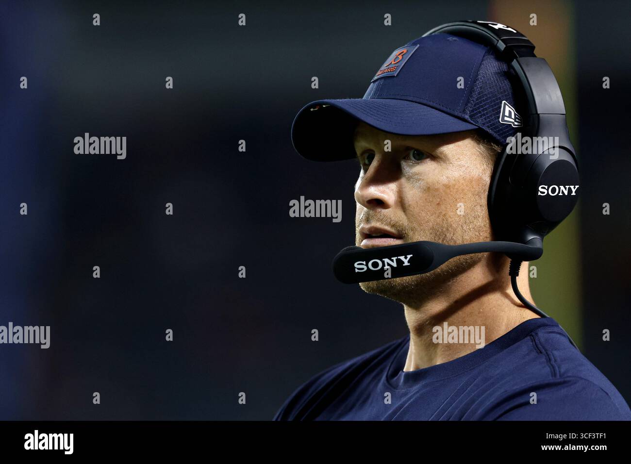 Chicago Bears head coach Ben Johnson looks on from the sidelines ...