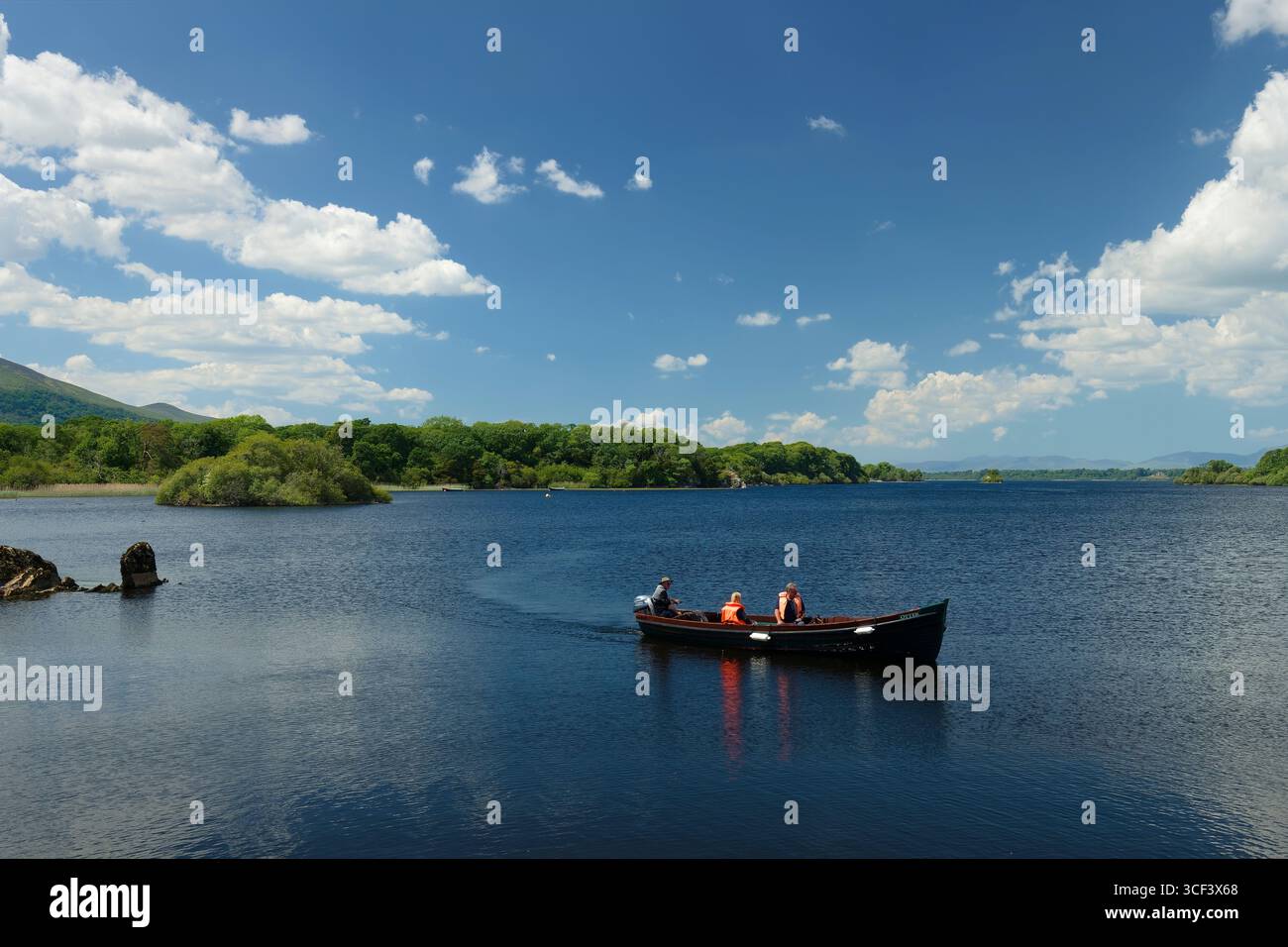 View of Lough Leane Lake at Ross Castle in Killarney National Park ...