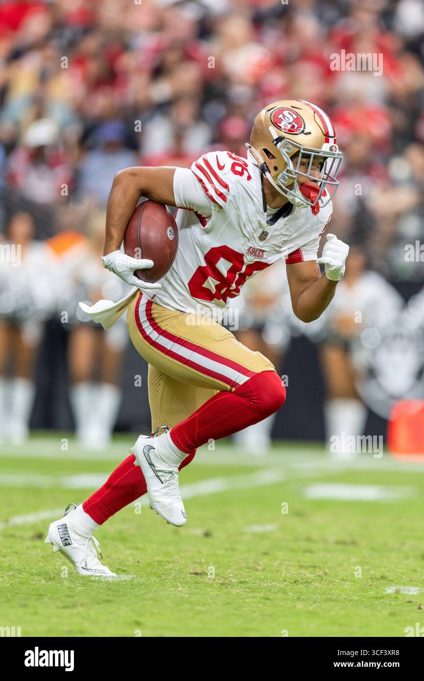 San Francisco 49ers wide receiver Junior Bergen (86) returns a kickoff ...