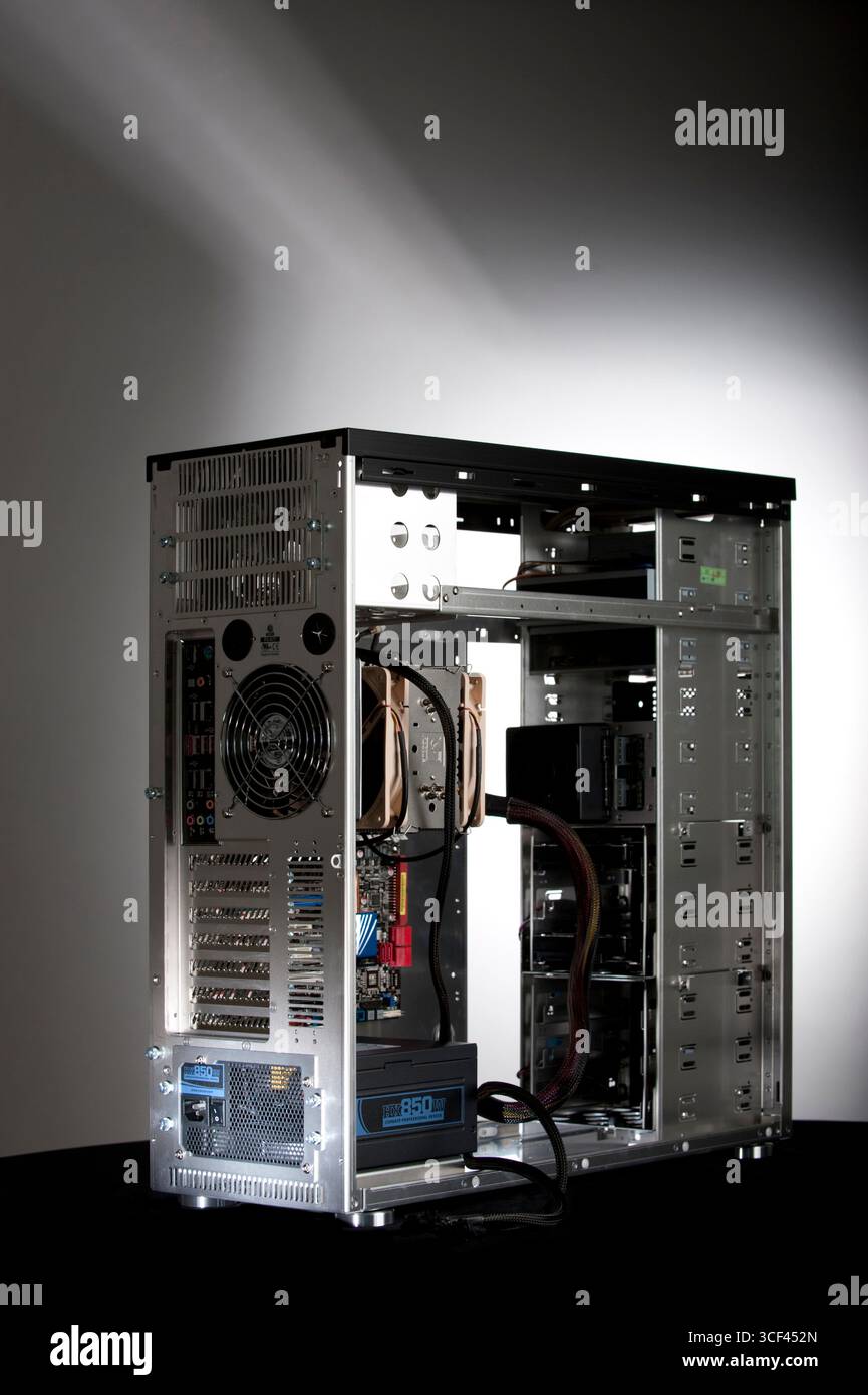 Spotlight on personal computer power supply unit Stock Photo - Alamy