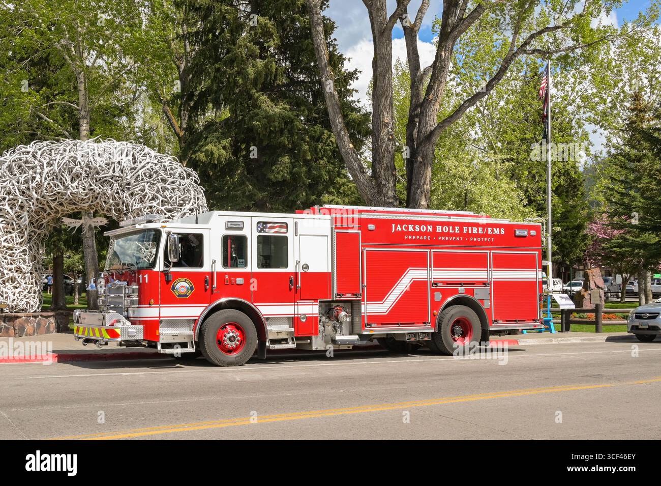 Jackson Hole, Wyoming, USA - 27 May 2025: Fire truck of the Jackson ...
