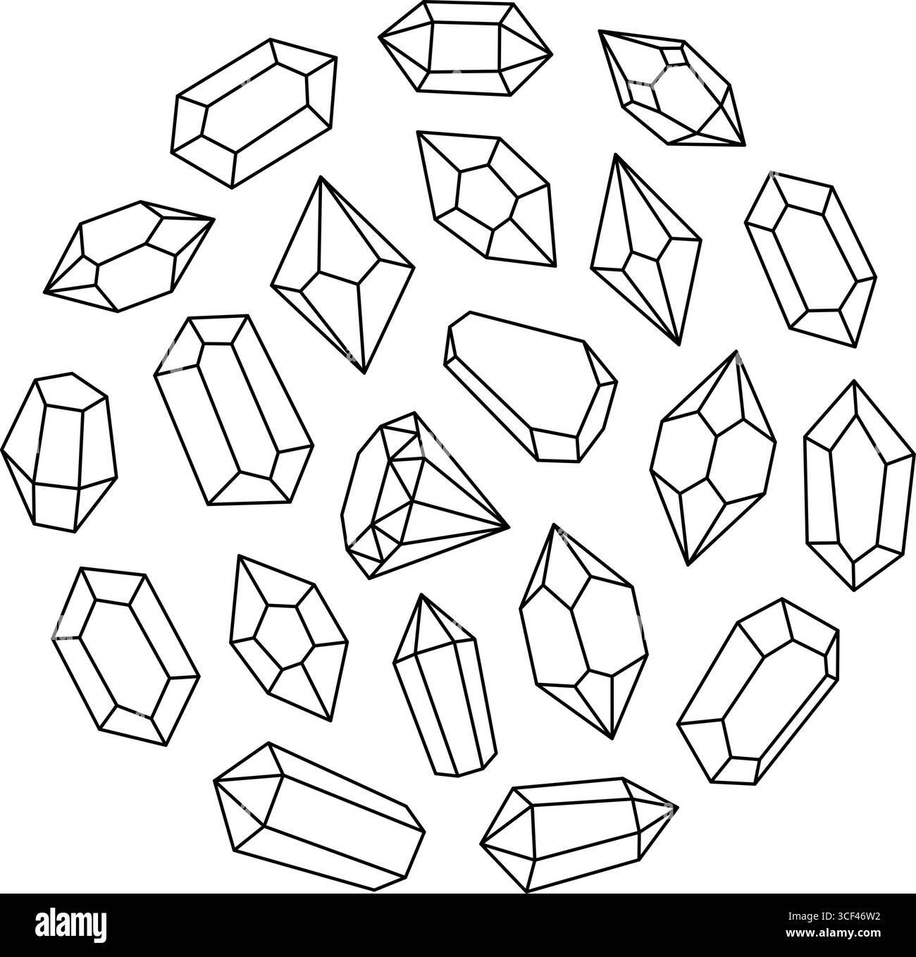 Various healing crystals Stock Vector Images - Alamy