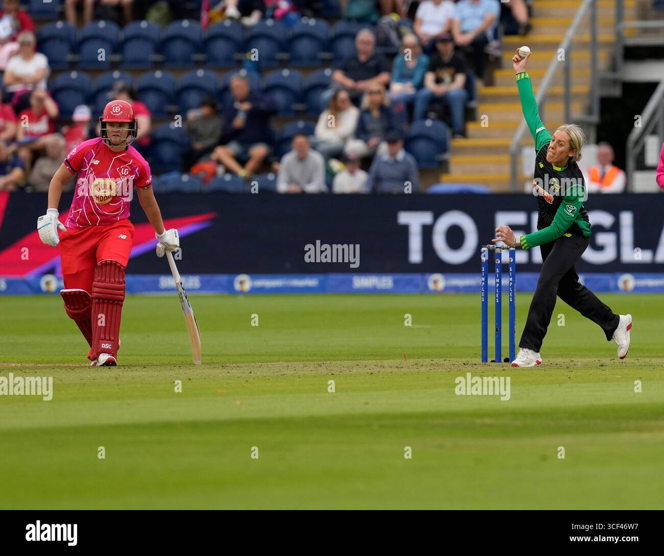 Cardiff,UK, 20 Aug 2025 Georgia Adams of Southern Brave bowls during ...