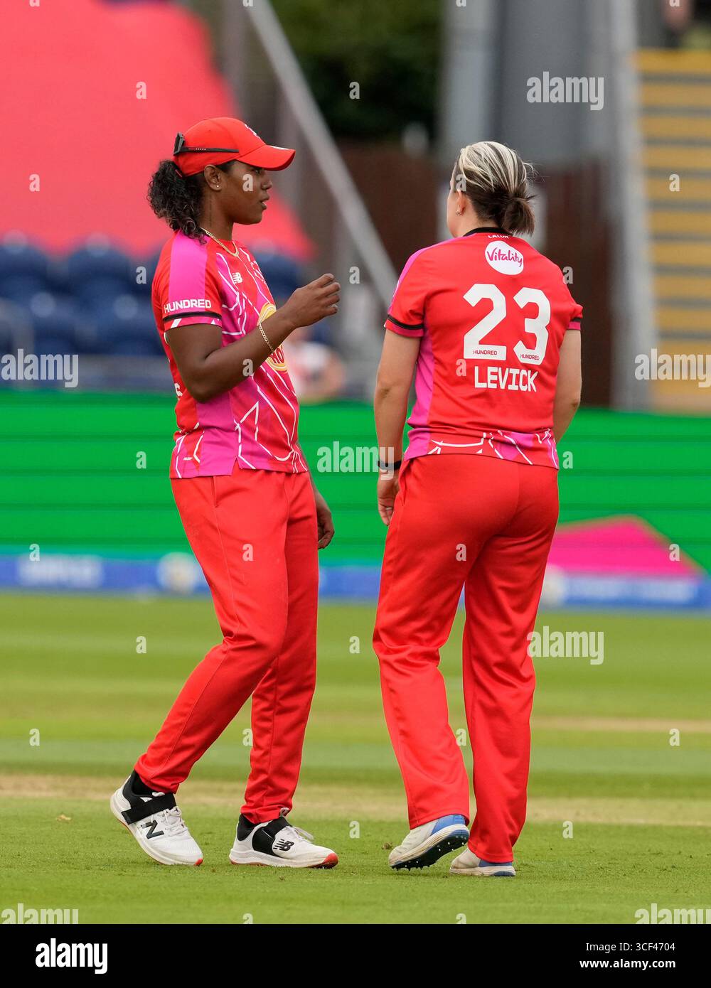 Cardiff,UK, 20 Aug 2025 Hayley Matthews Katie Levick of Welsh Fire ...