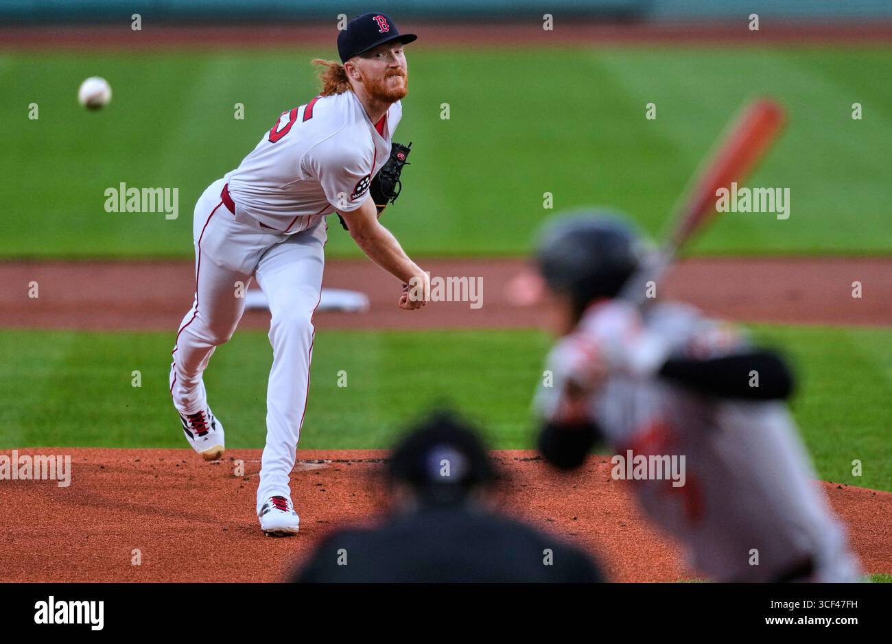 Boston Red Sox pitcher Dustin May during a baseball game at Fenway Park ...