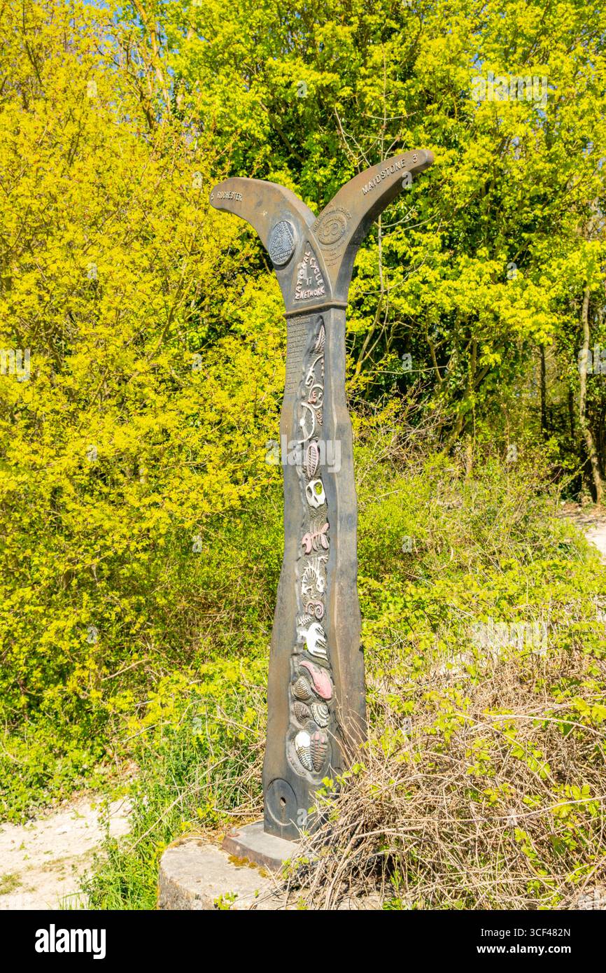 National cycle network sign near The white horse stone part of the ...