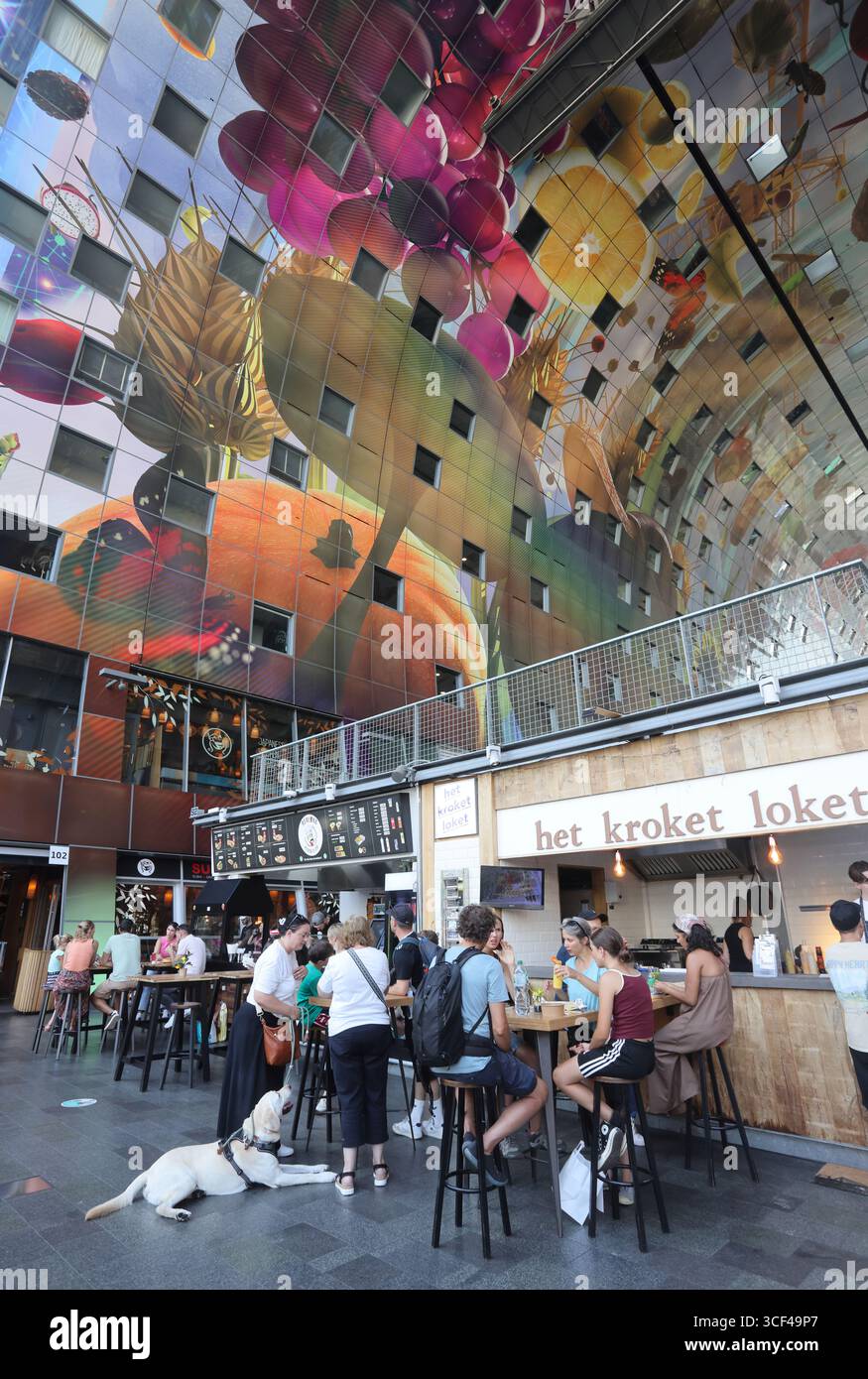 Inside Rotterdam's landmark Markthal, a giant mural Horn of Plenty , by ...