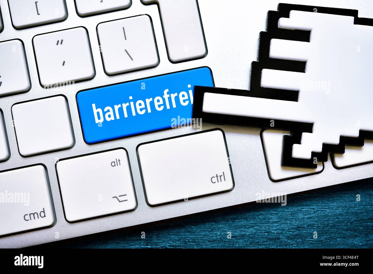 Computer button labeled barrier-free, symbolic photo for the Barrier ...