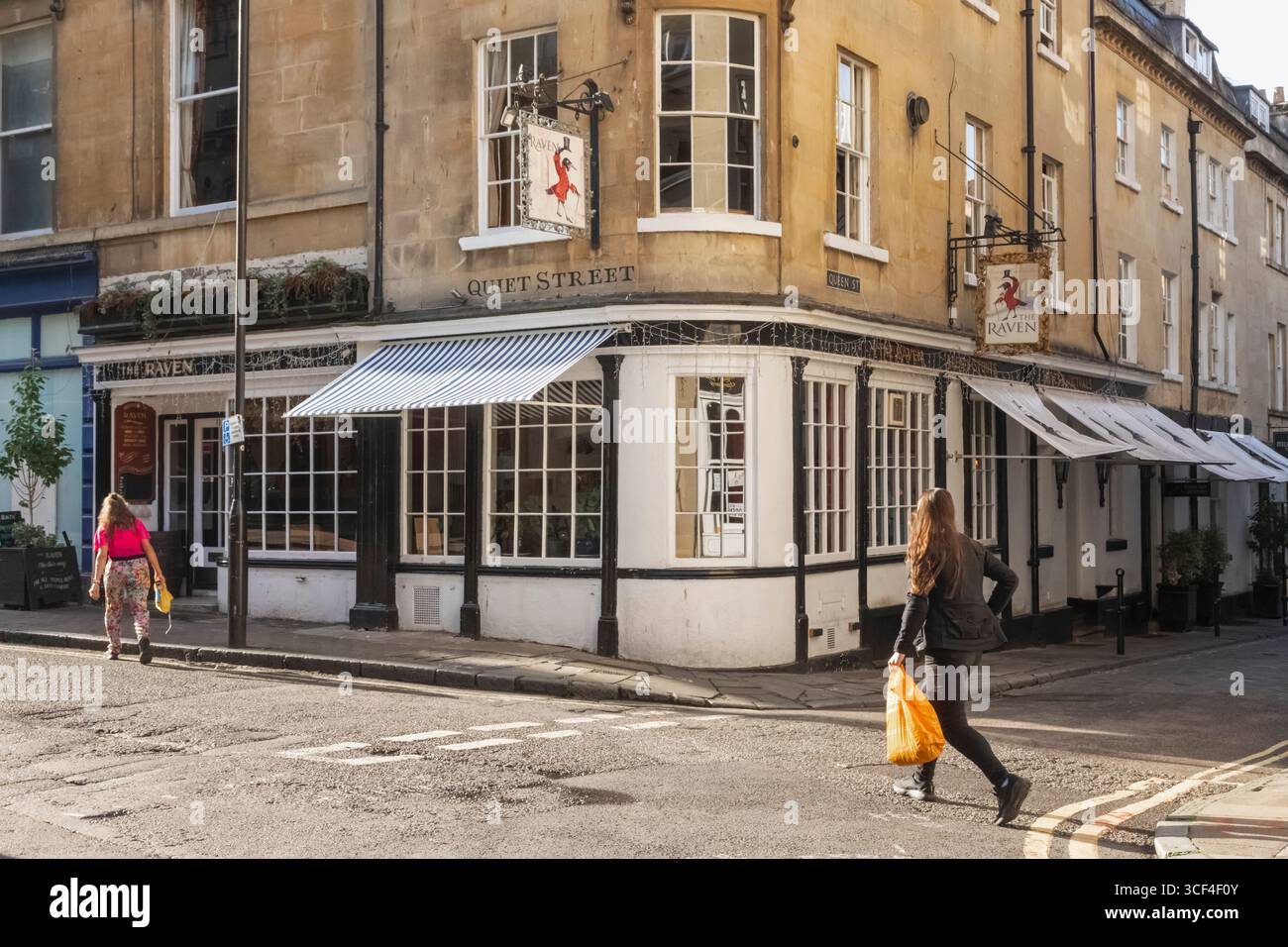 England, Somerset, Bath, Quiet Street and Queen Street, The Historic ...