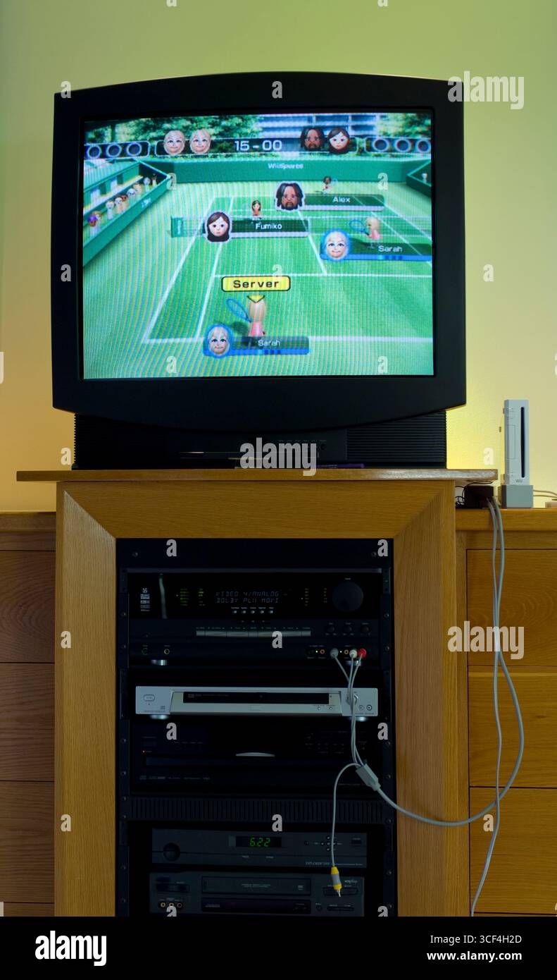 Nintendo Wii console connected to a television Stock Photo - Alamy