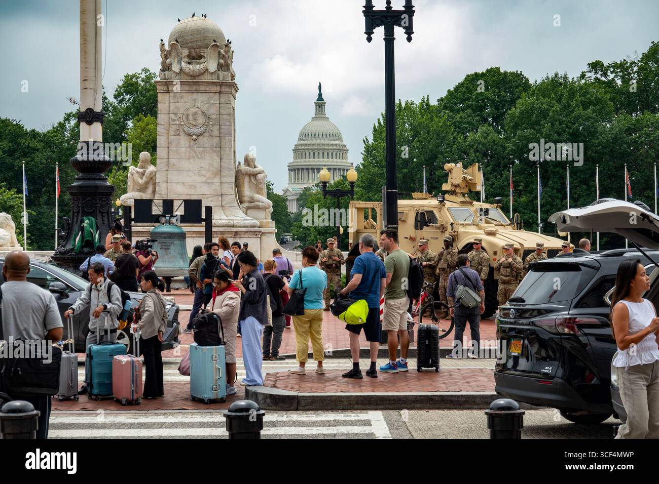 WASHINGTON, DC - AUGUST 20: National Guard Humbee and US Capitol ...