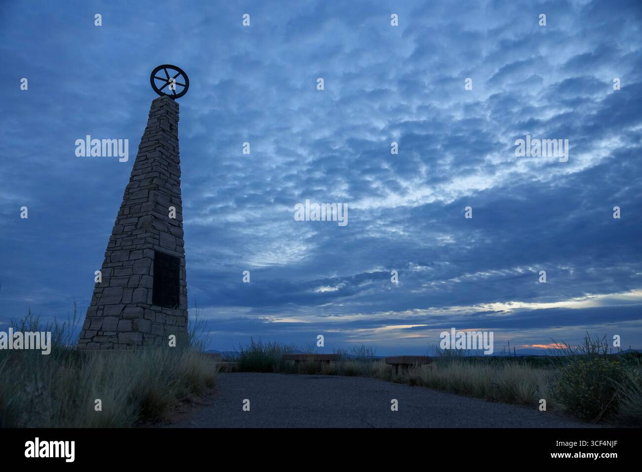 A sunrise view shows Mormon Battalion Monument Saturday, Aug. 16, 2025 ...