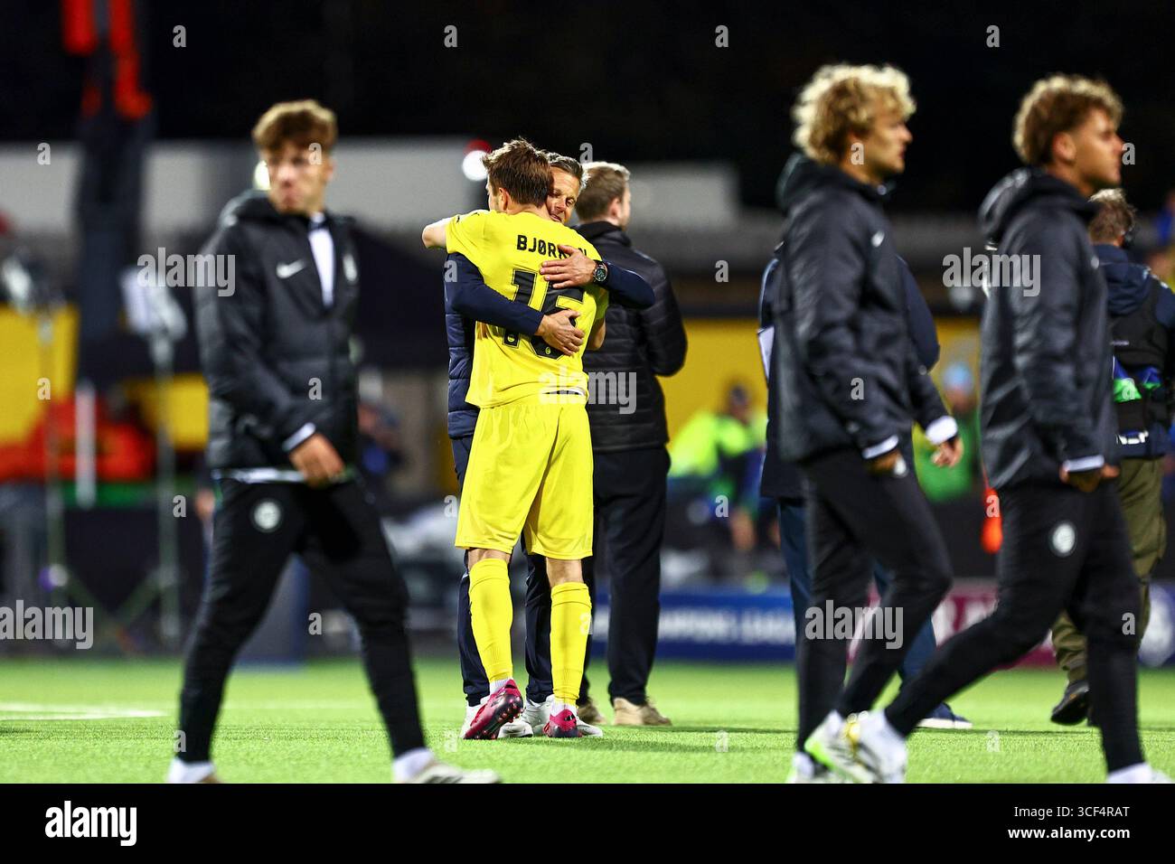 Bodø 20250820. Bodø/Glimt players celebrate the 5-0 victory in the UEFA ...