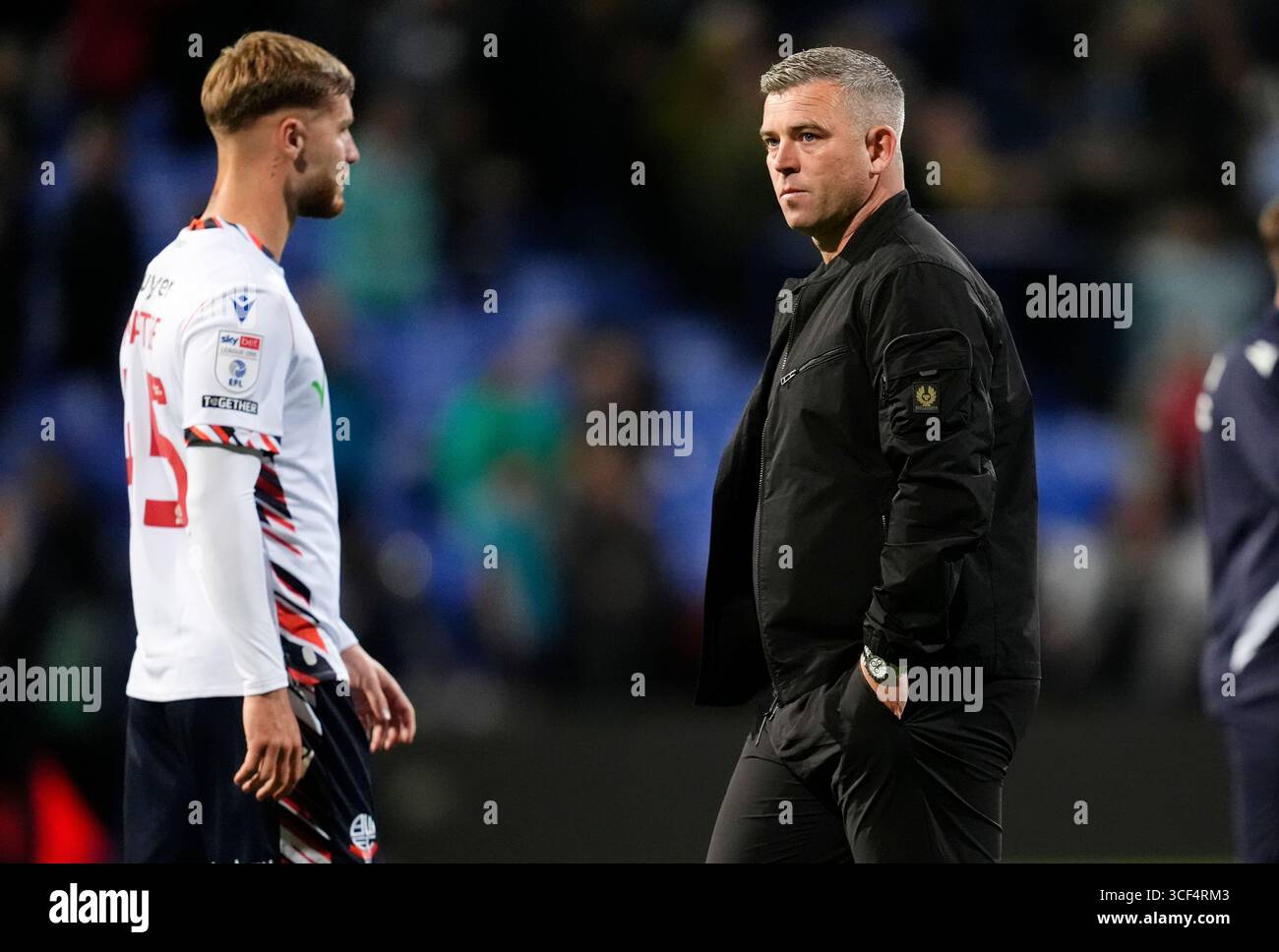 Bolton Wanderers' John McAtee (left) and manager Steven Schumacher on ...