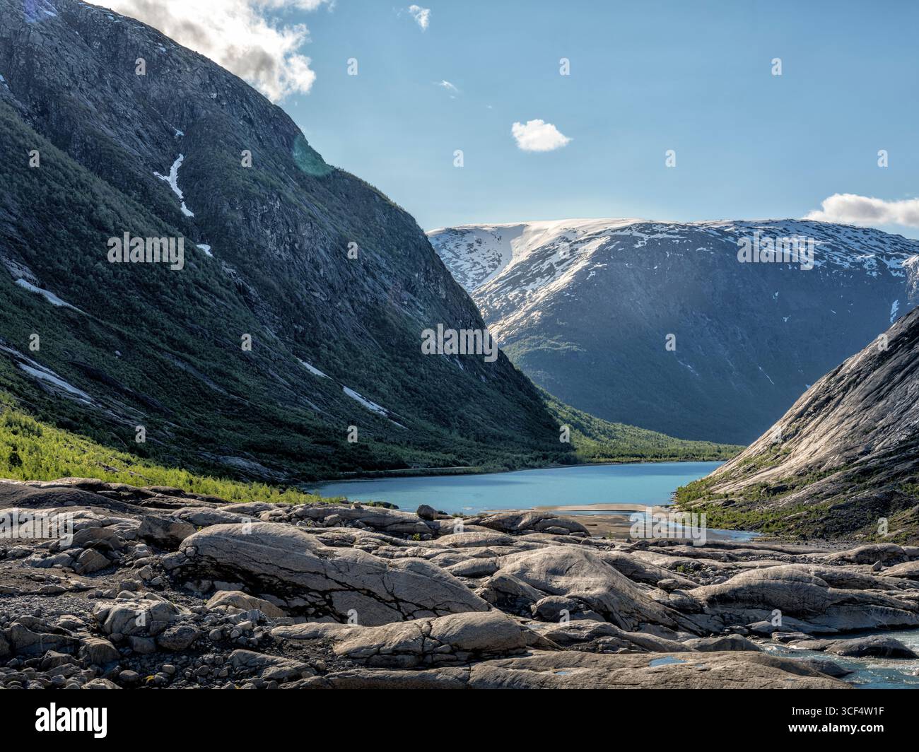 The nigardsbreen glacier outlet in jostedalsbreen national park in ...