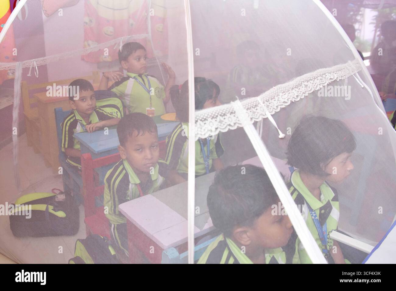 A teacher explaining to the students about the dengue disease and other ...