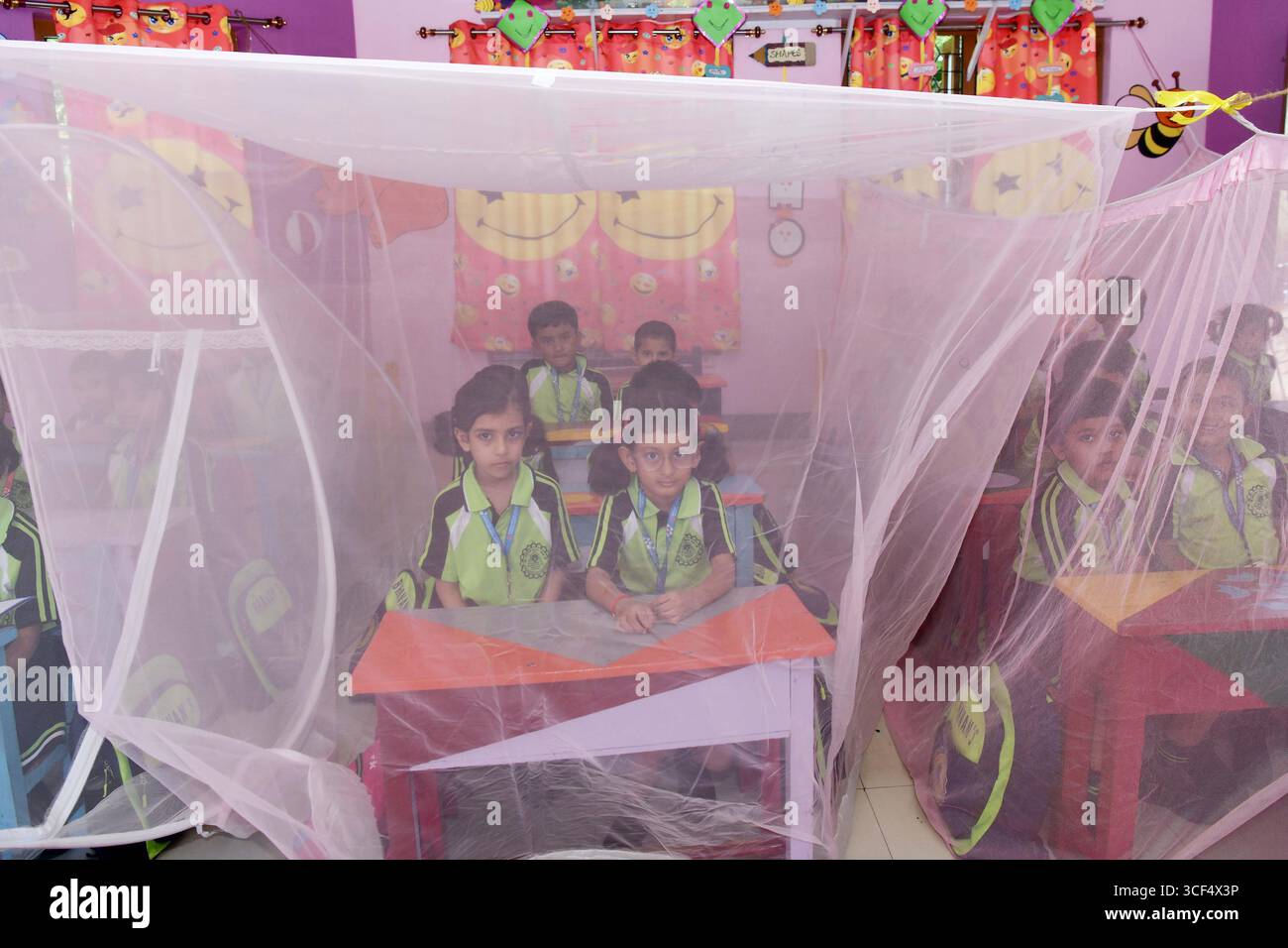 A teacher explaining to the students about the dengue disease and other ...