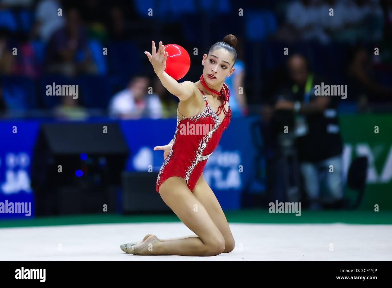 Daniela Munits (Israel) at first day of All-Around qualifications; 41st FIG Rhythmic Gymnastics ...