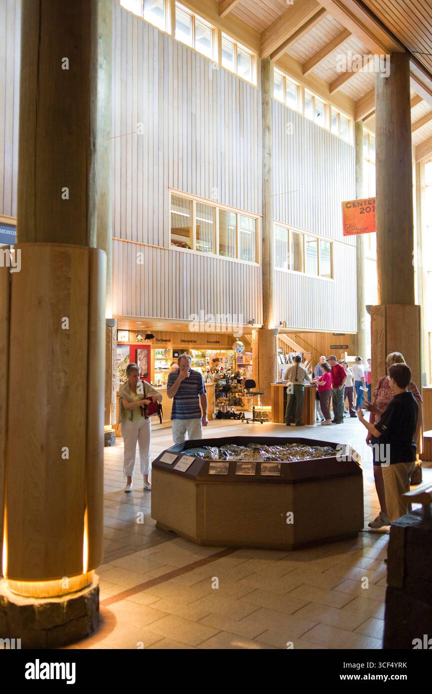 People enjoying the informative displays and exhibits at the Mount St ...