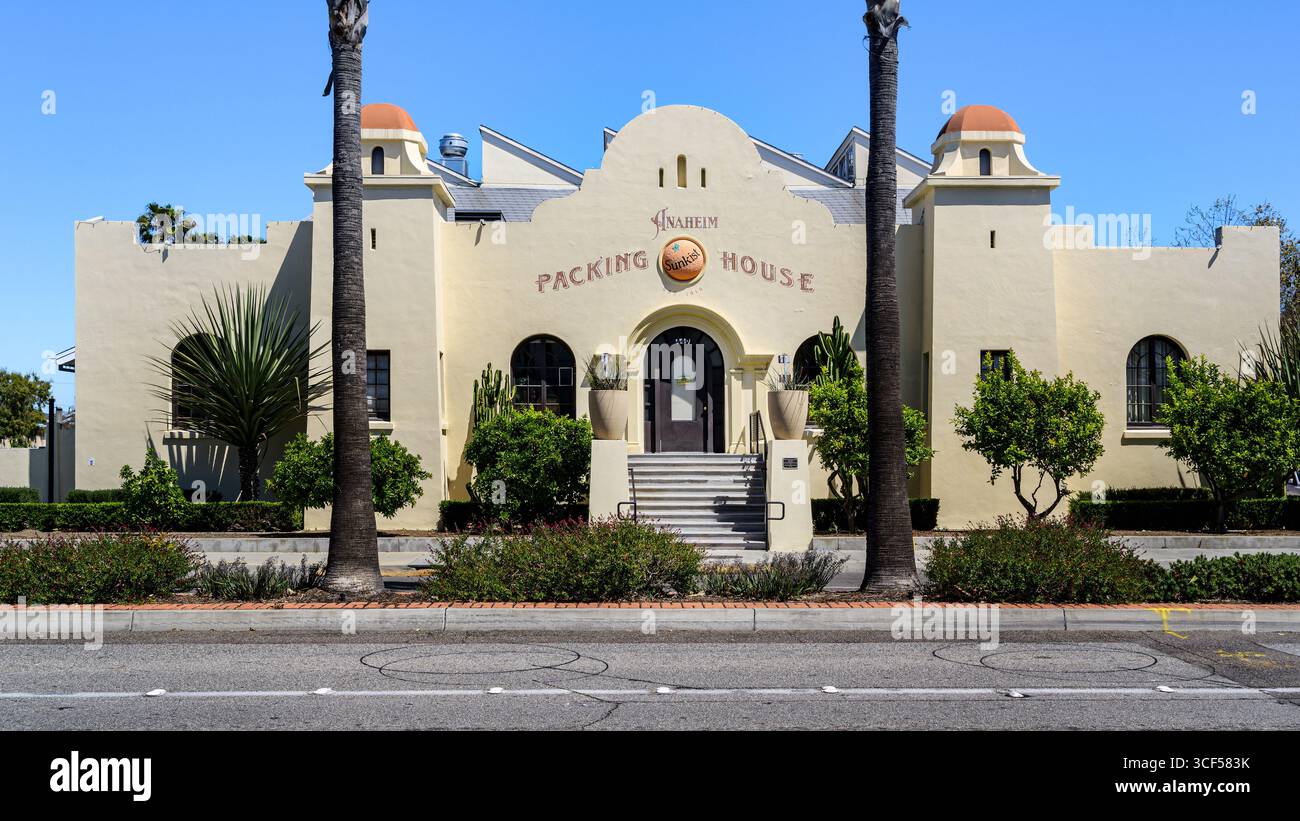 Anaheim, California, USA – April 6, 2025: Front view of the historic ...