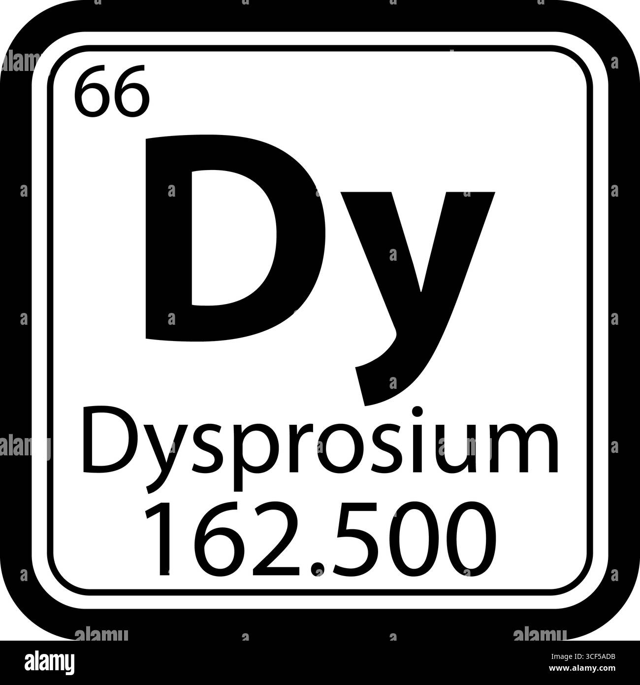 Dysprosium Dy chemical icon. The chemical element of the periodic table ...