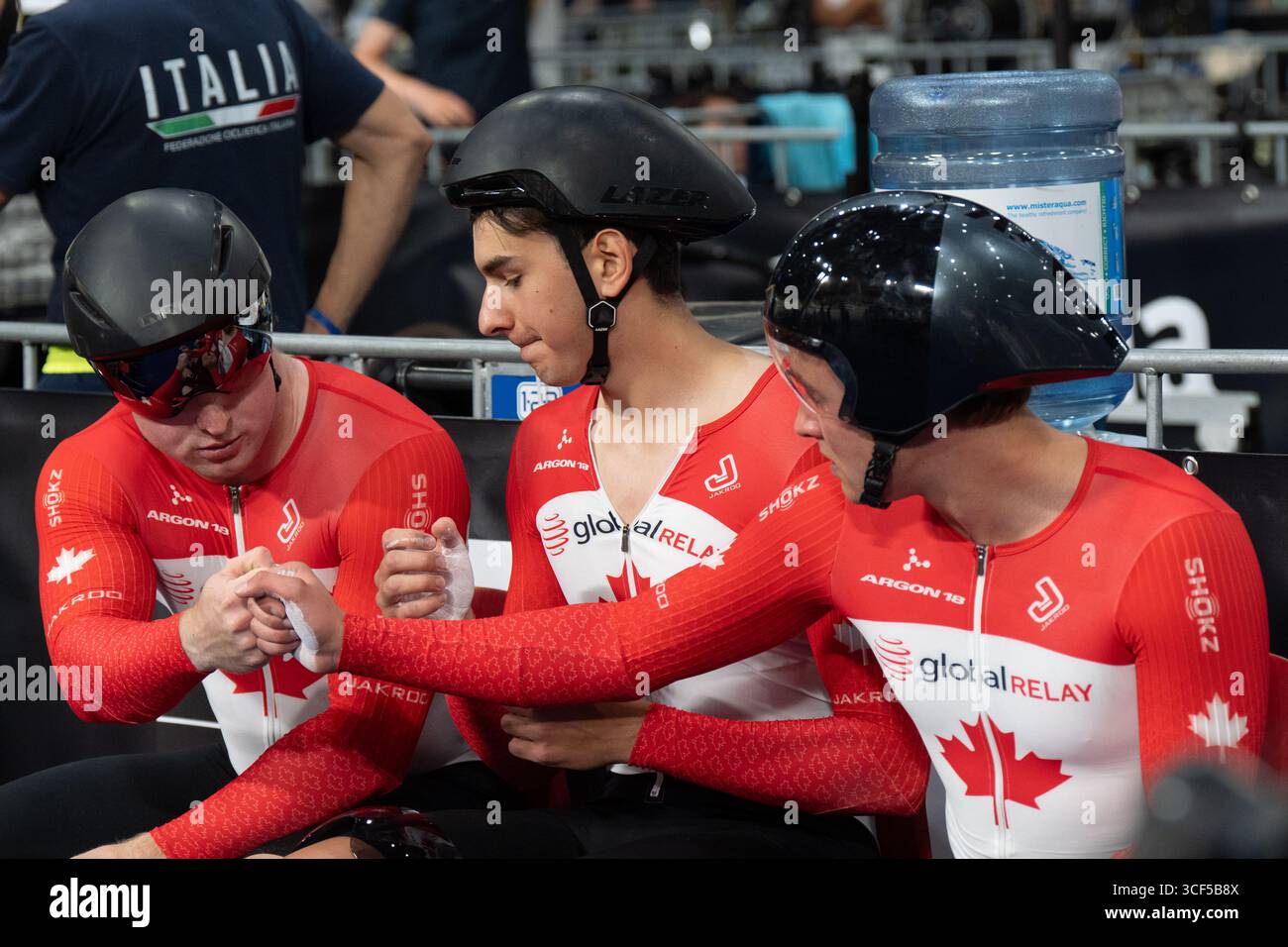 Charlie Walsh, Sheldon Drewitt, West Pollock from Canada team sprint ...