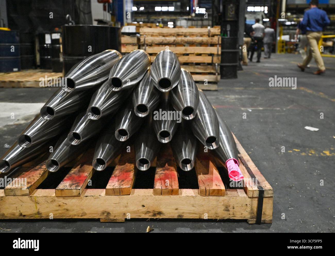 A stack of unfinished mortars seen at General Dynamics. (Photo by Aimee ...