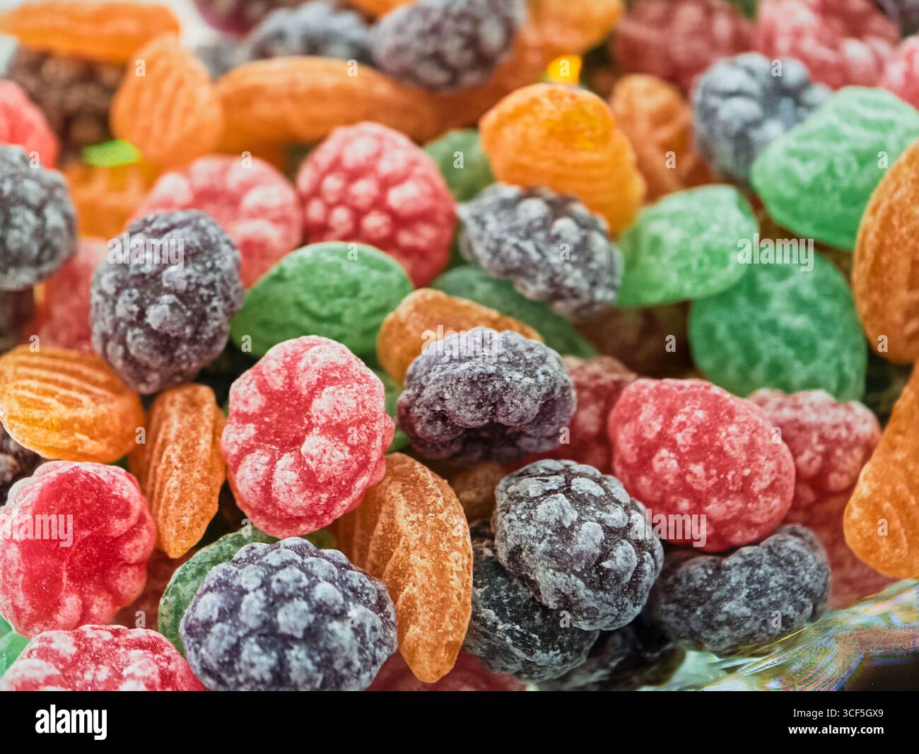 Colorful assortment of gummy candies showcasing vibrant textures and ...