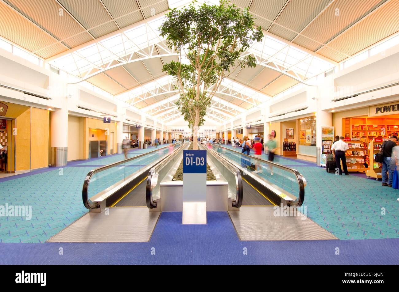 Conveyor people mover in the passenger terminal at Portland ...