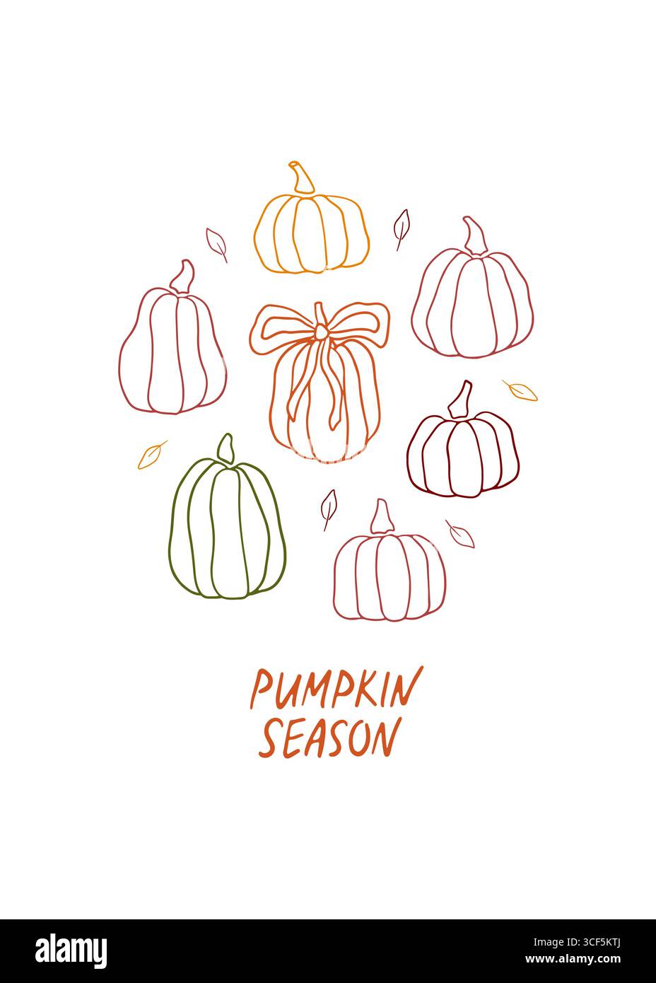 Hand drawn autumn pumpkins illustration Stock Vector Image & Art - Alamy