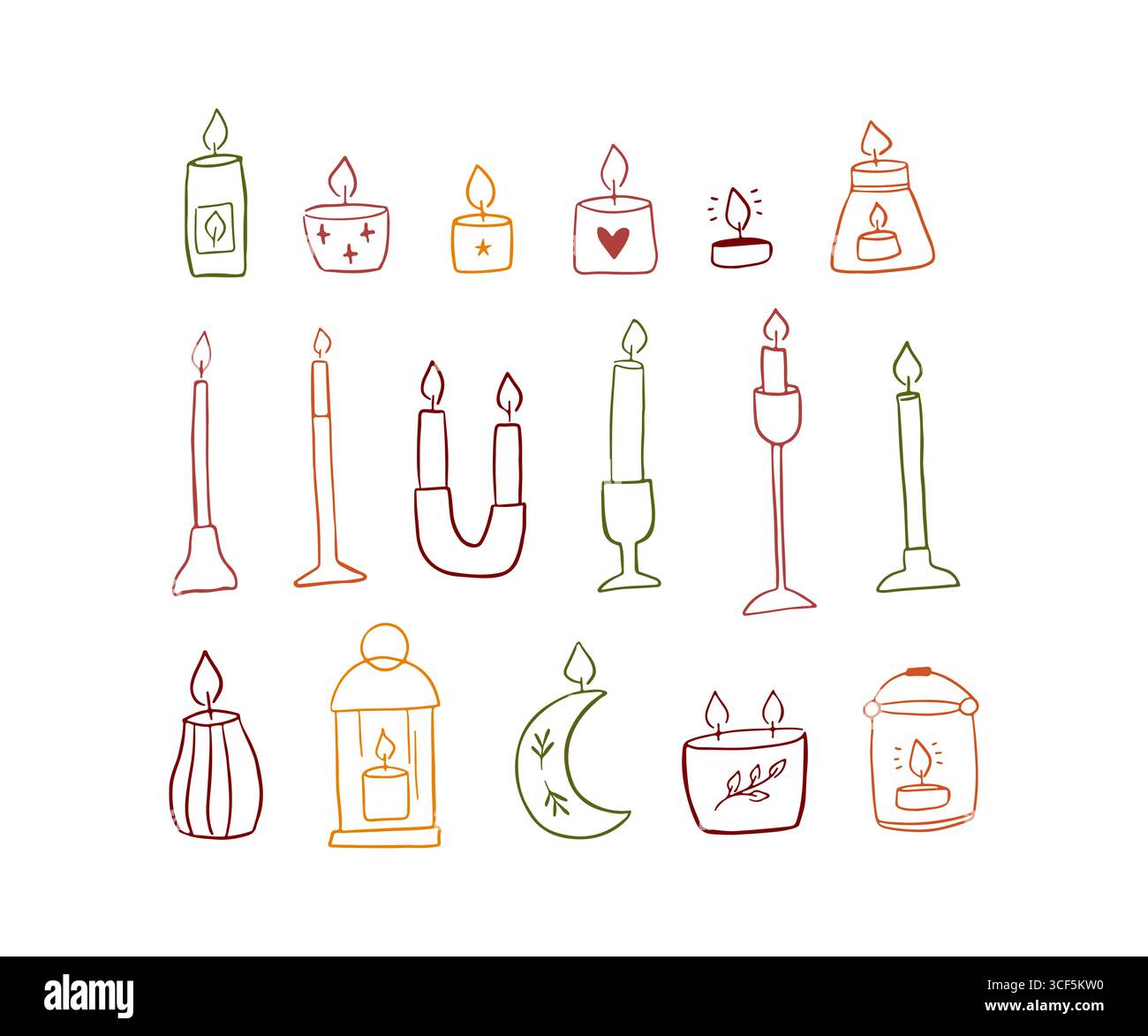 Candle lighting isolated cartoon Stock Vector Images - Alamy
