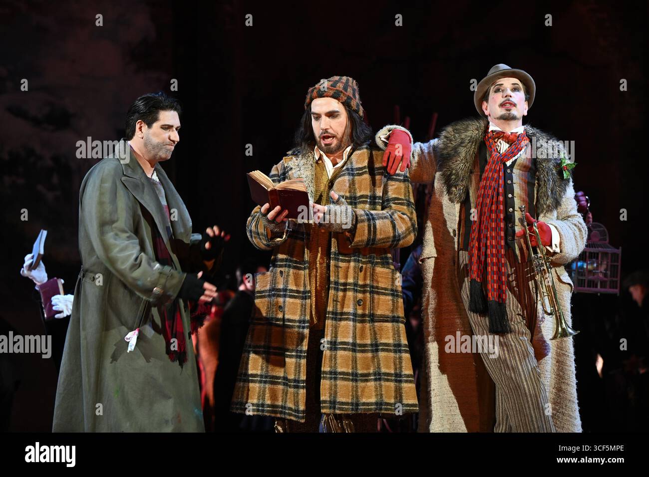 (L-R) Luke Gabbedy in the role of Marcello, David Parkin in the role of ...