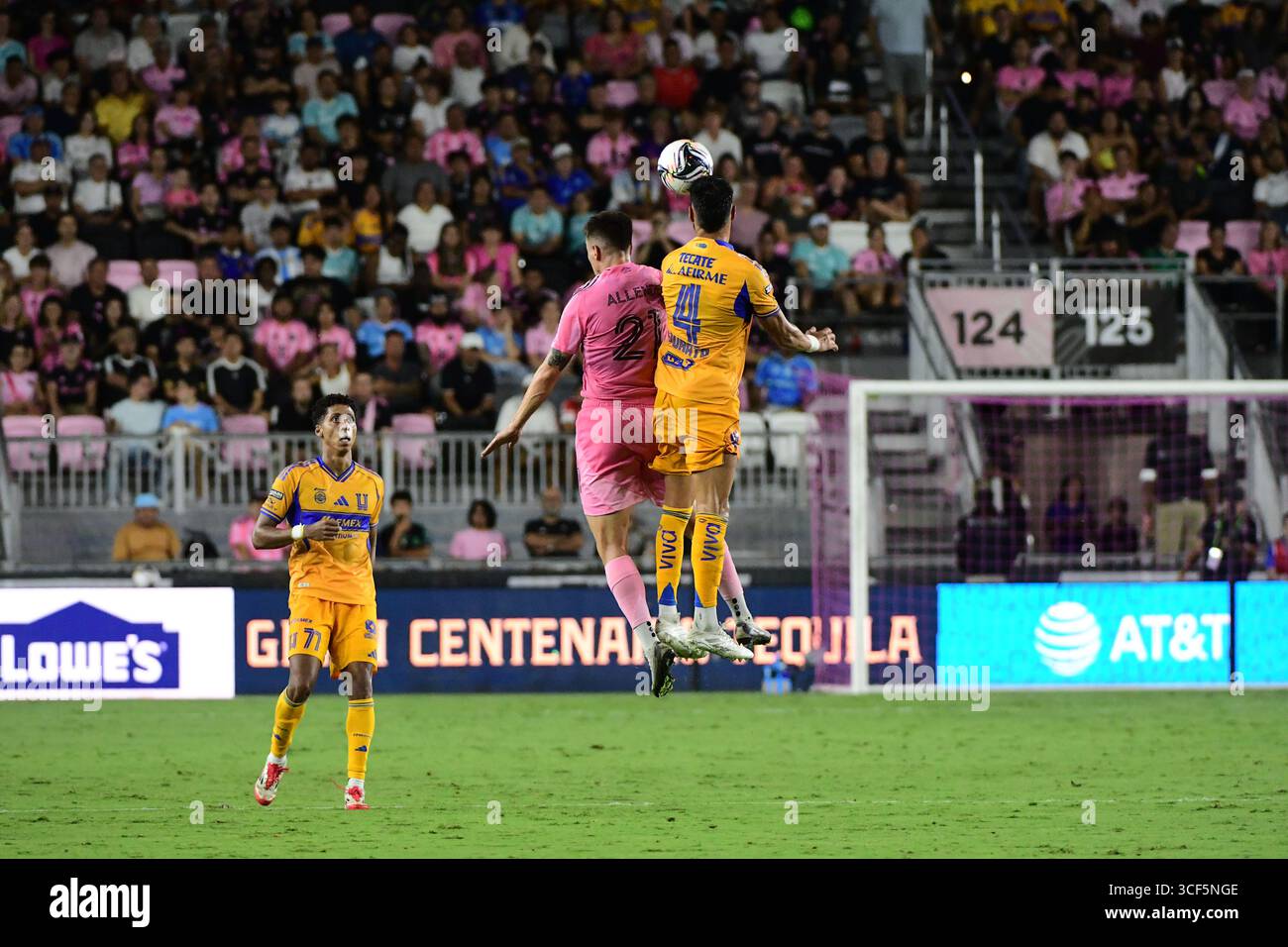 Tigres UANL Defender Juanjo Purata (4) heads the ball over Inter Miami ...