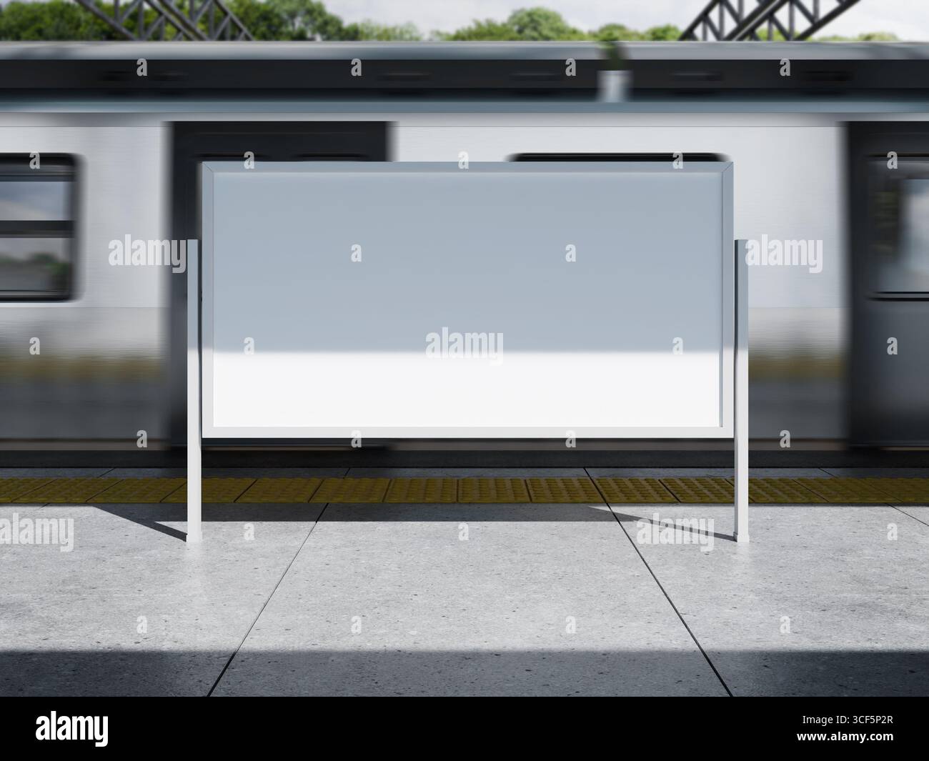 Station Billboard Advertisement Mockup at Train Platform Stock Photo ...