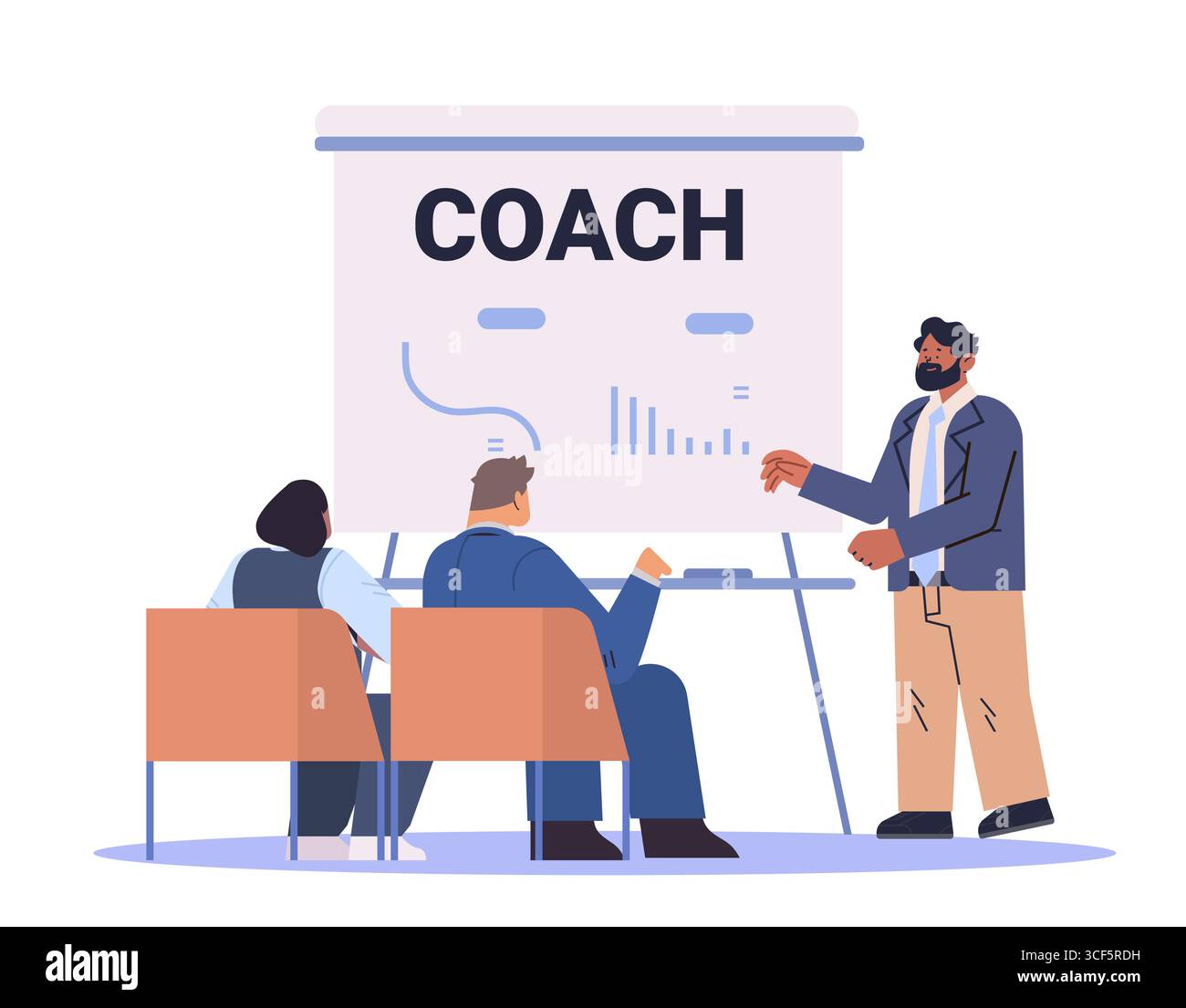 Coach business training meeting professional mentor presenting charts ...