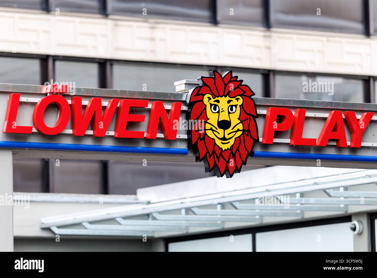 Munich, Germany. 20th Aug, 2025. The Löwen Play GmbH logo can be seen ...