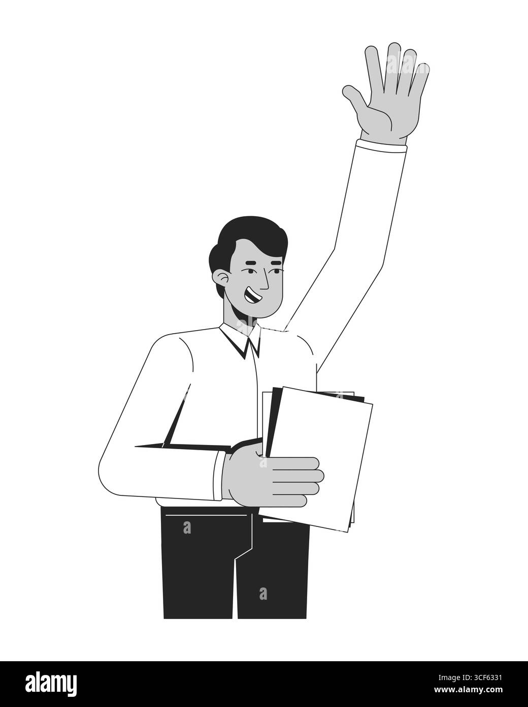 Initiative soft skill in workplace outline illustration Stock Vector ...