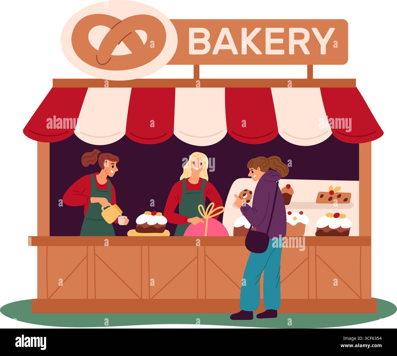 Cake bakery on counter Stock Vector Images - Alamy