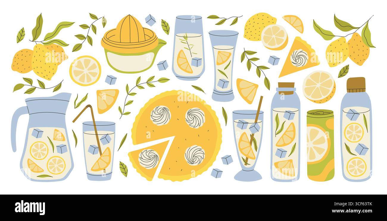 Lemonade in jug fresh Stock Vector Images - Alamy