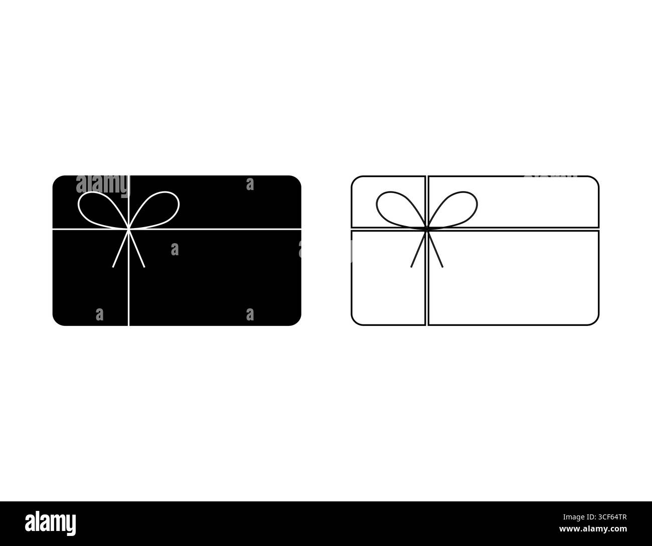Minimalistic Black and White Gift Card Icons with Elegant Bow ...