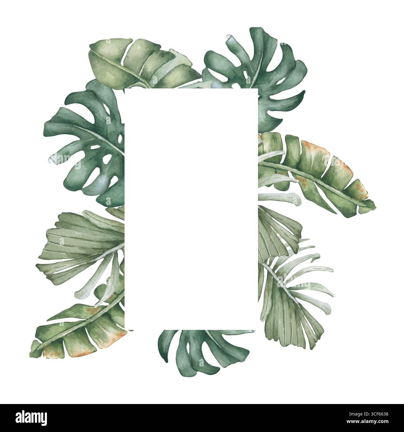 Lush palm fronds frame Cut Out Stock Images & Pictures - Alamy