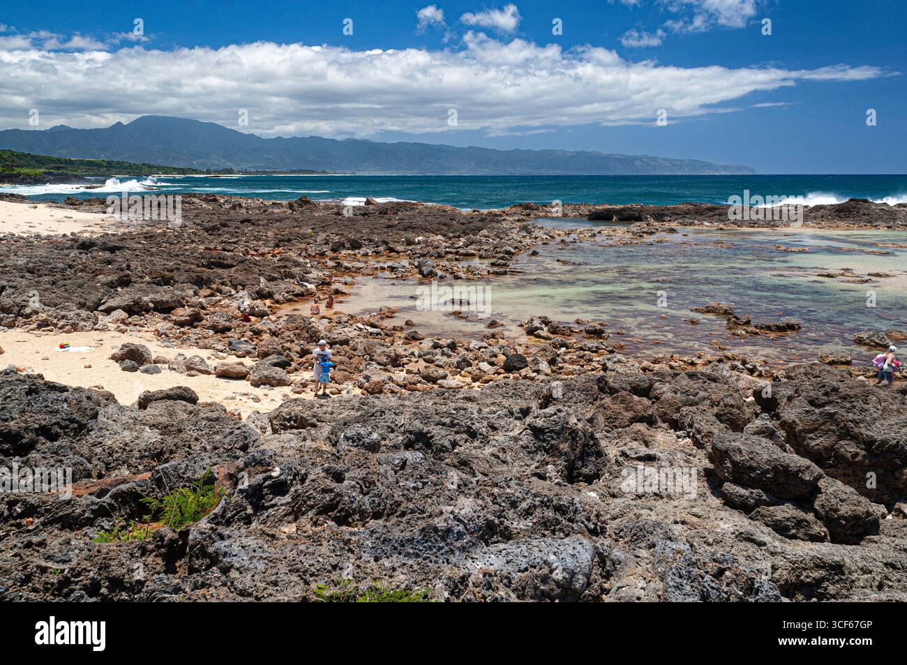 Tidal pools among the rough and rocky shoreline attract snorkel and ...